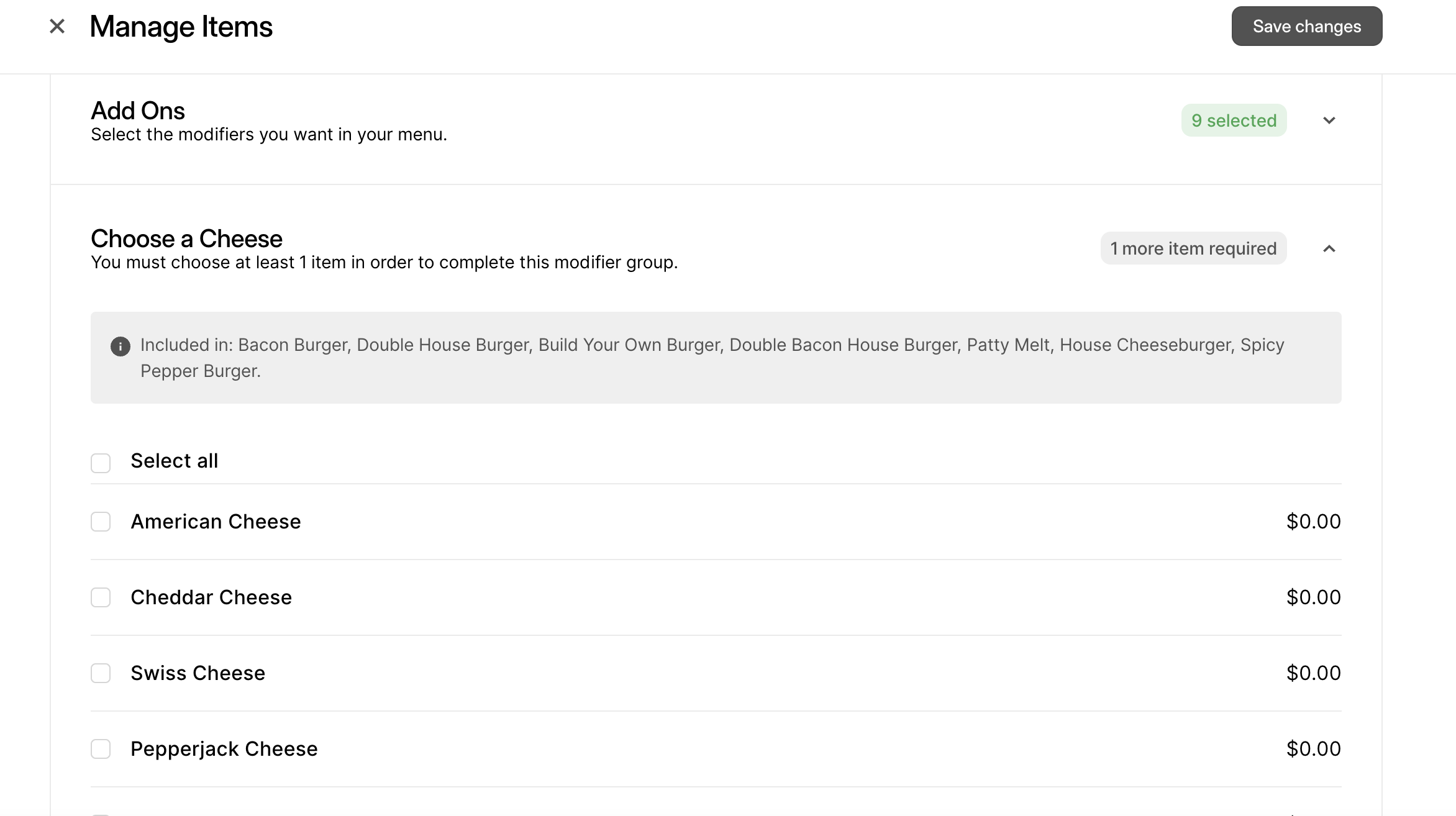 Managing Menu Modifier Items – US Future Foods Help Center