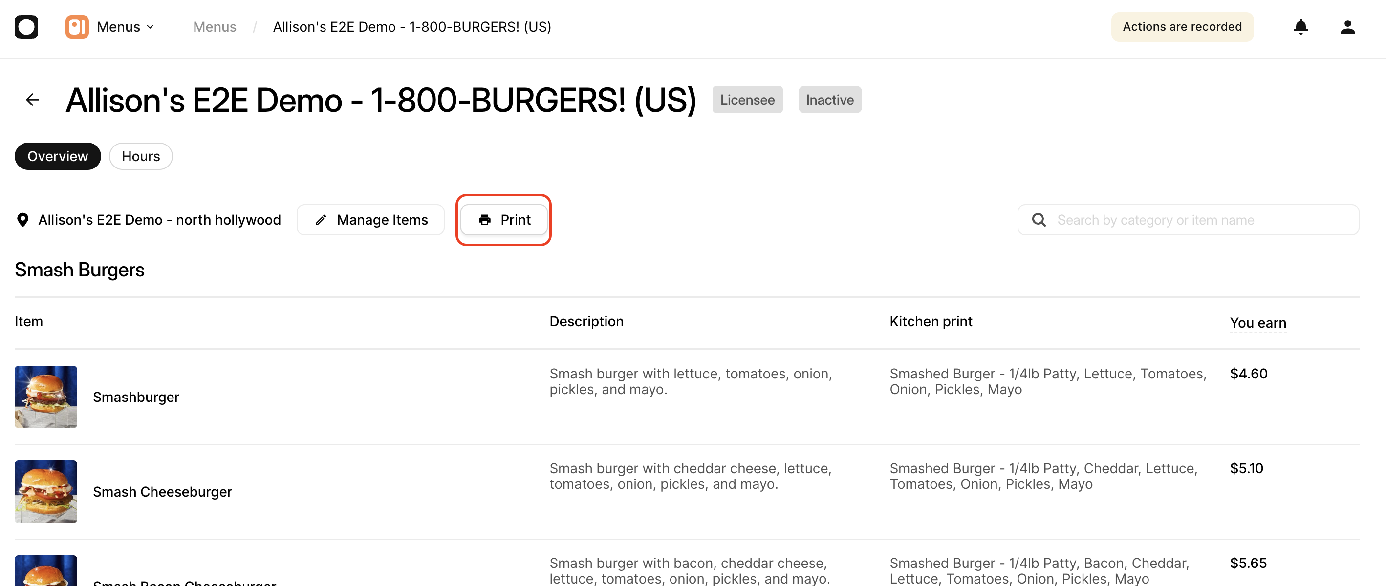 Print Menu – US Future Foods Help Center