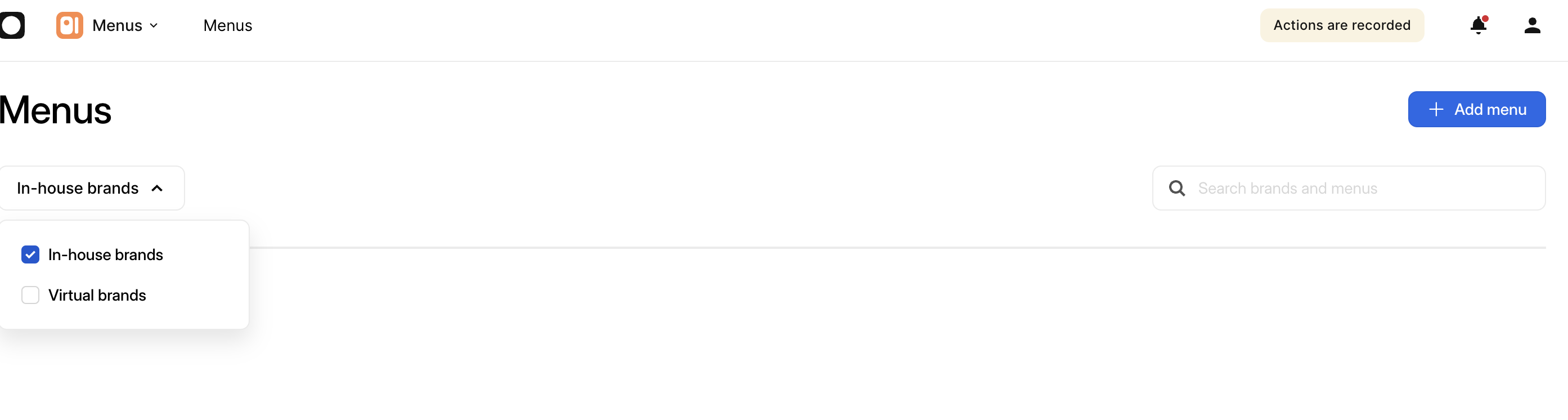 Unified Menus View – US Future Foods Help Center