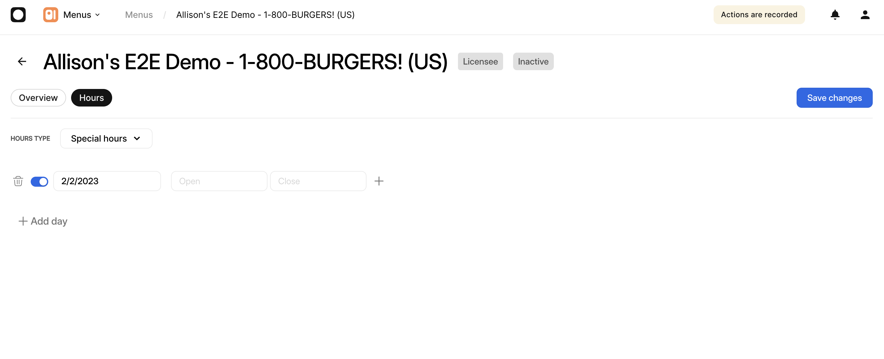 Managing Special Hours – US Future Foods Help Center